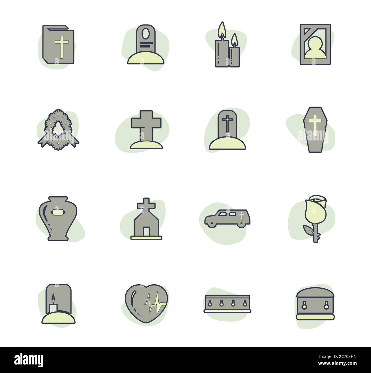 Funeral service icons set Stock Vector Image & Art - Alamy