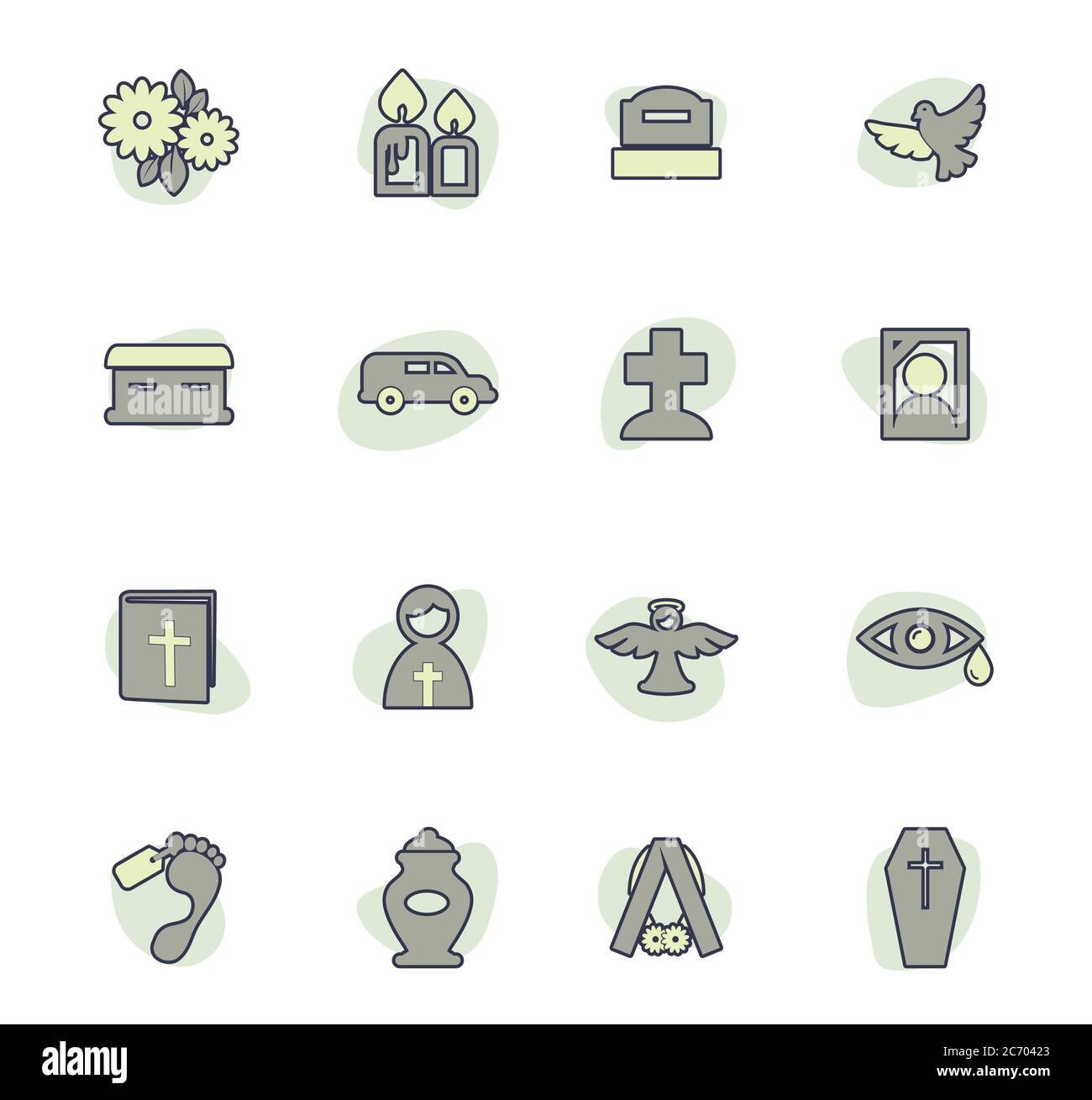 Funeral service icons set Stock Vector Image & Art - Alamy