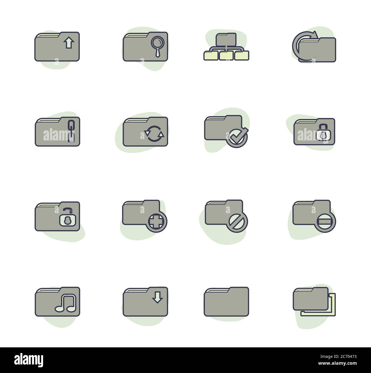 Folder icons set Stock Vector Image & Art - Alamy