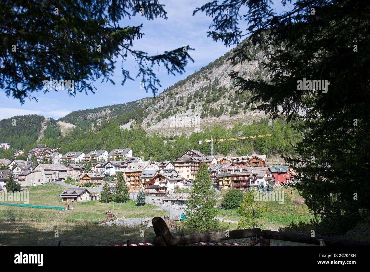 Europe, Italy, Piedmont, Valle Susa, village view, claviere, italy ...