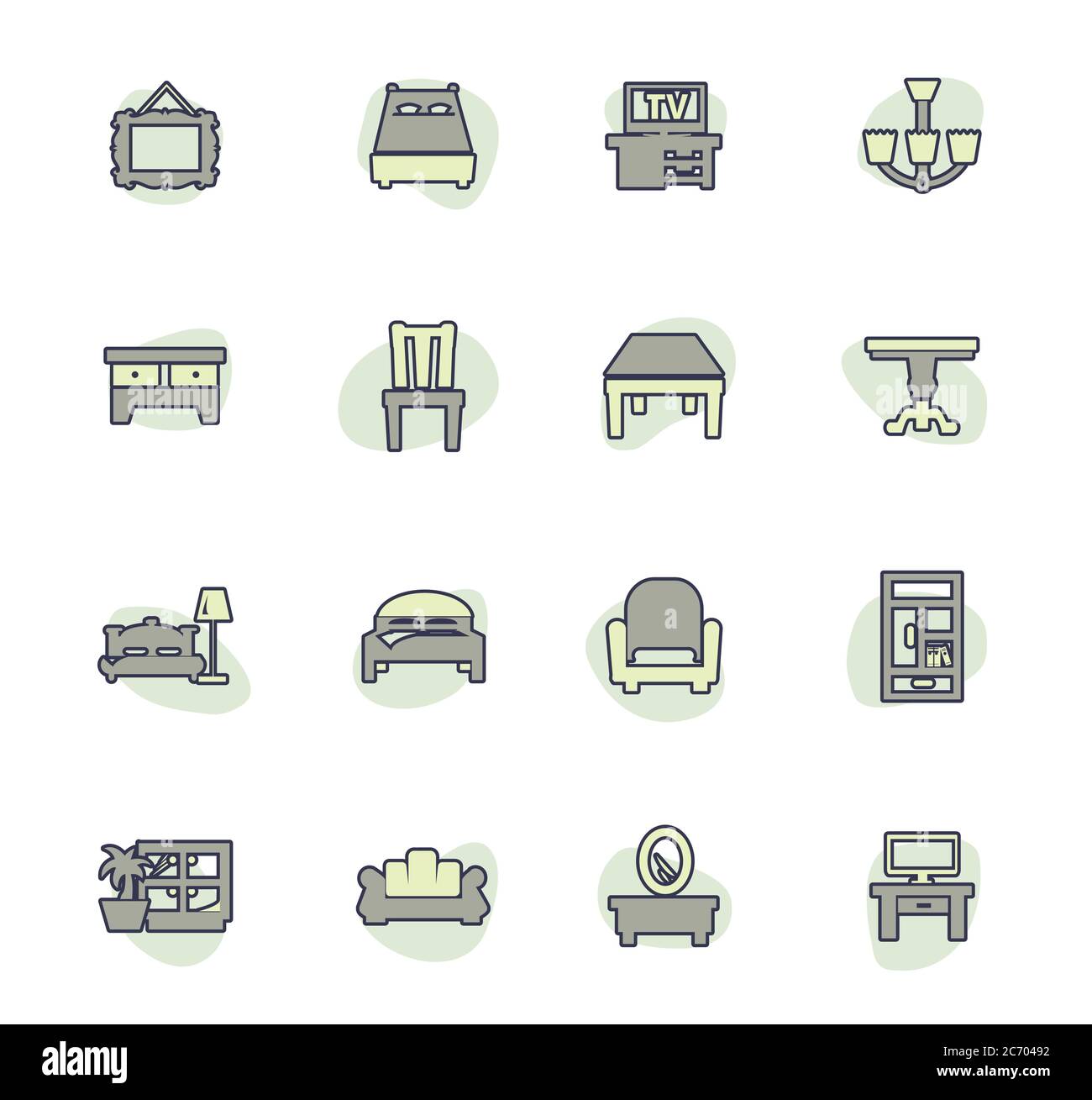 Furniture vector icons set Stock Vector Image & Art - Alamy