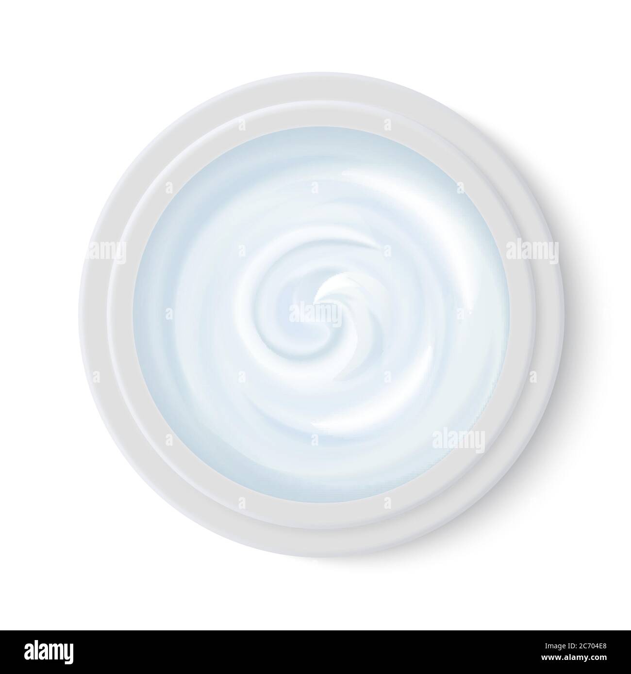 White cosmetics cream in package container top view. Cosmetic product ...