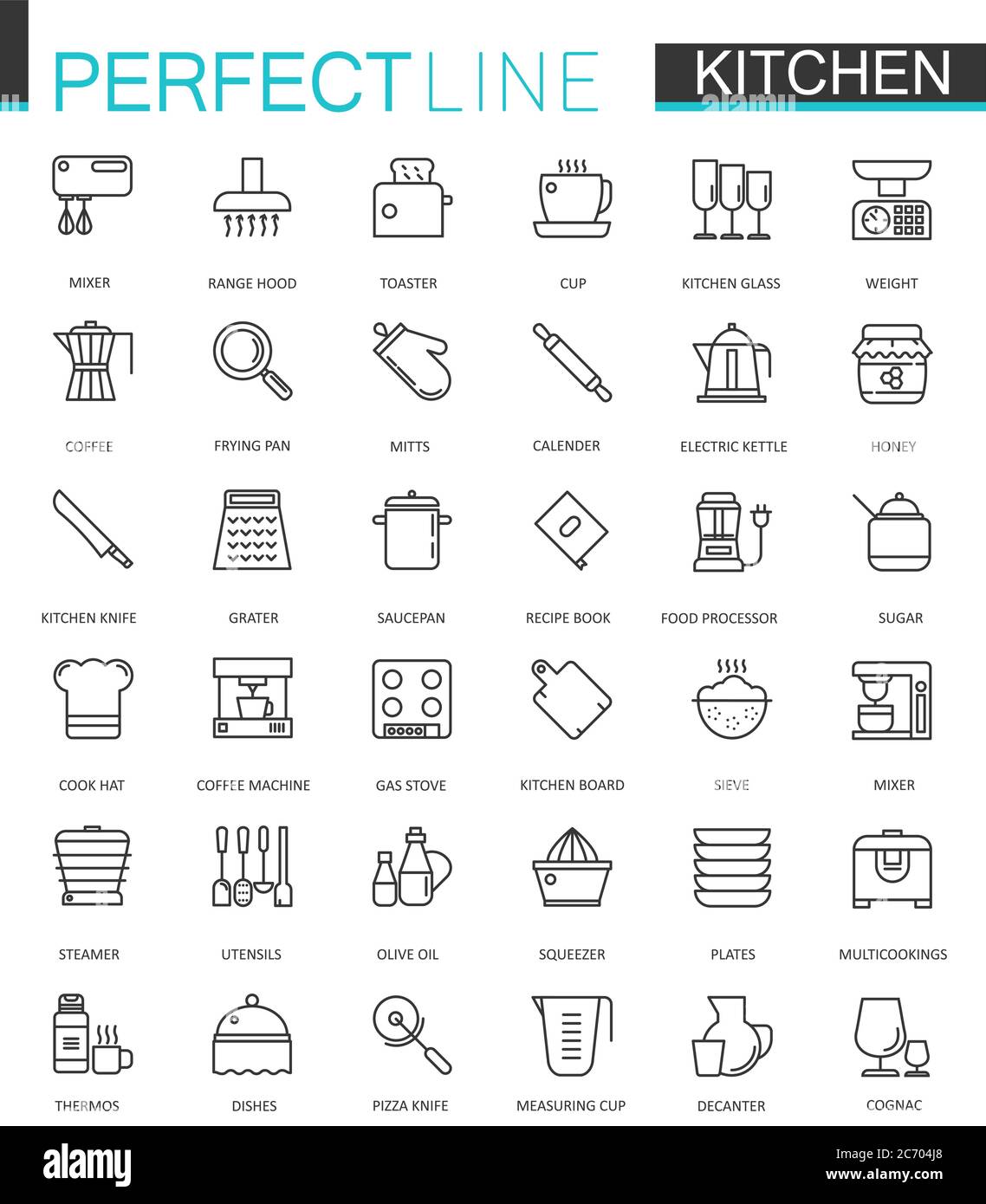 Cooking icon set hi-res stock photography and images - Alamy