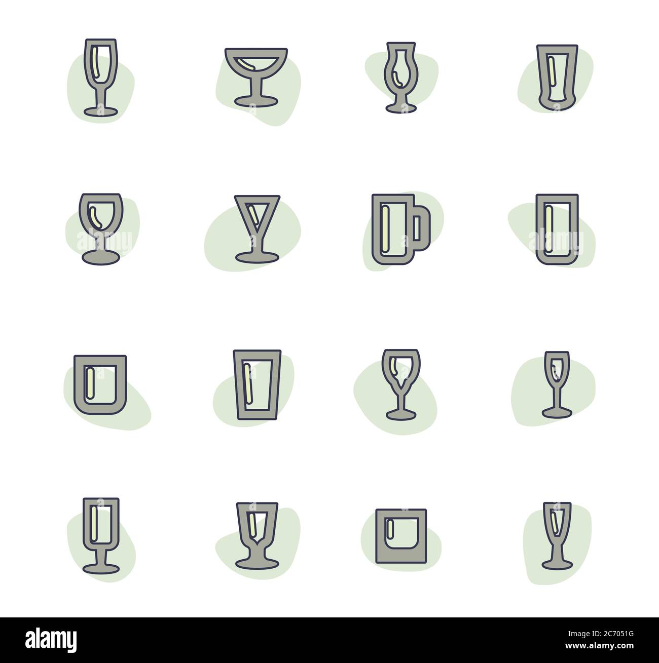 Glasses and cups icons set Stock Vector Image & Art - Alamy