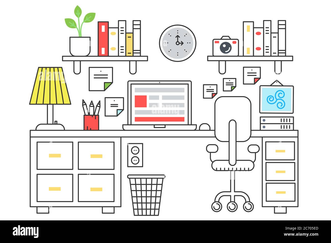 Office chair icon flat Cut Out Stock Images & Pictures - Alamy