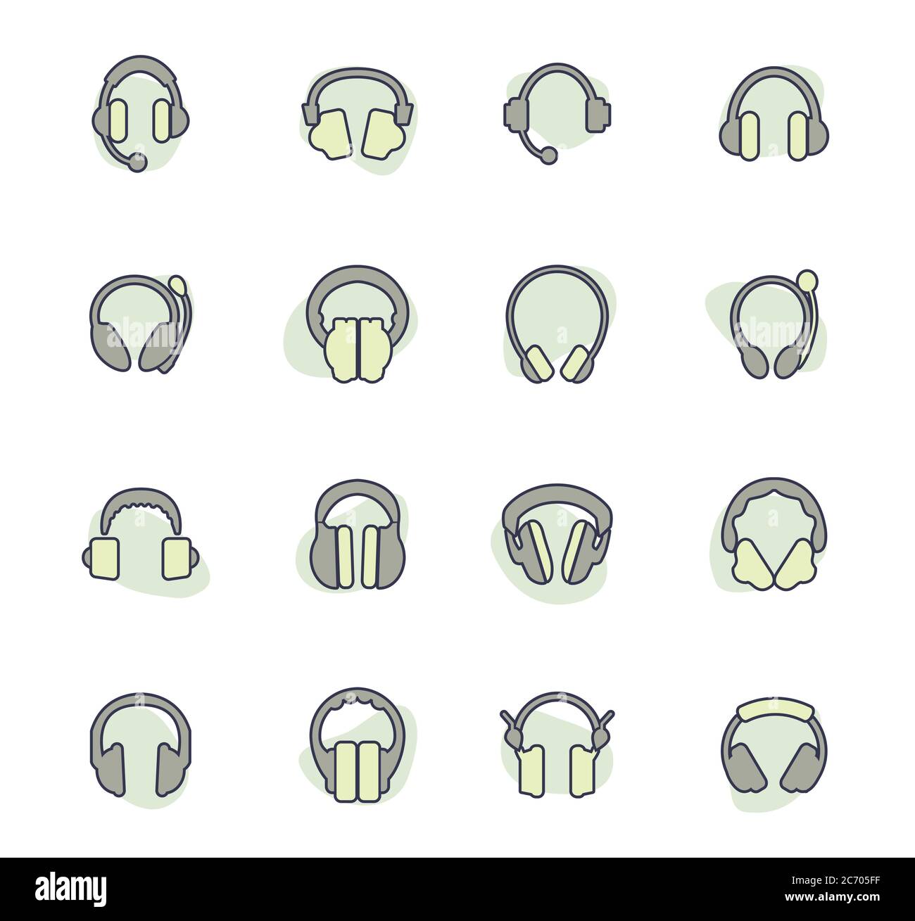 Headphones icons set Stock Vector Image & Art - Alamy