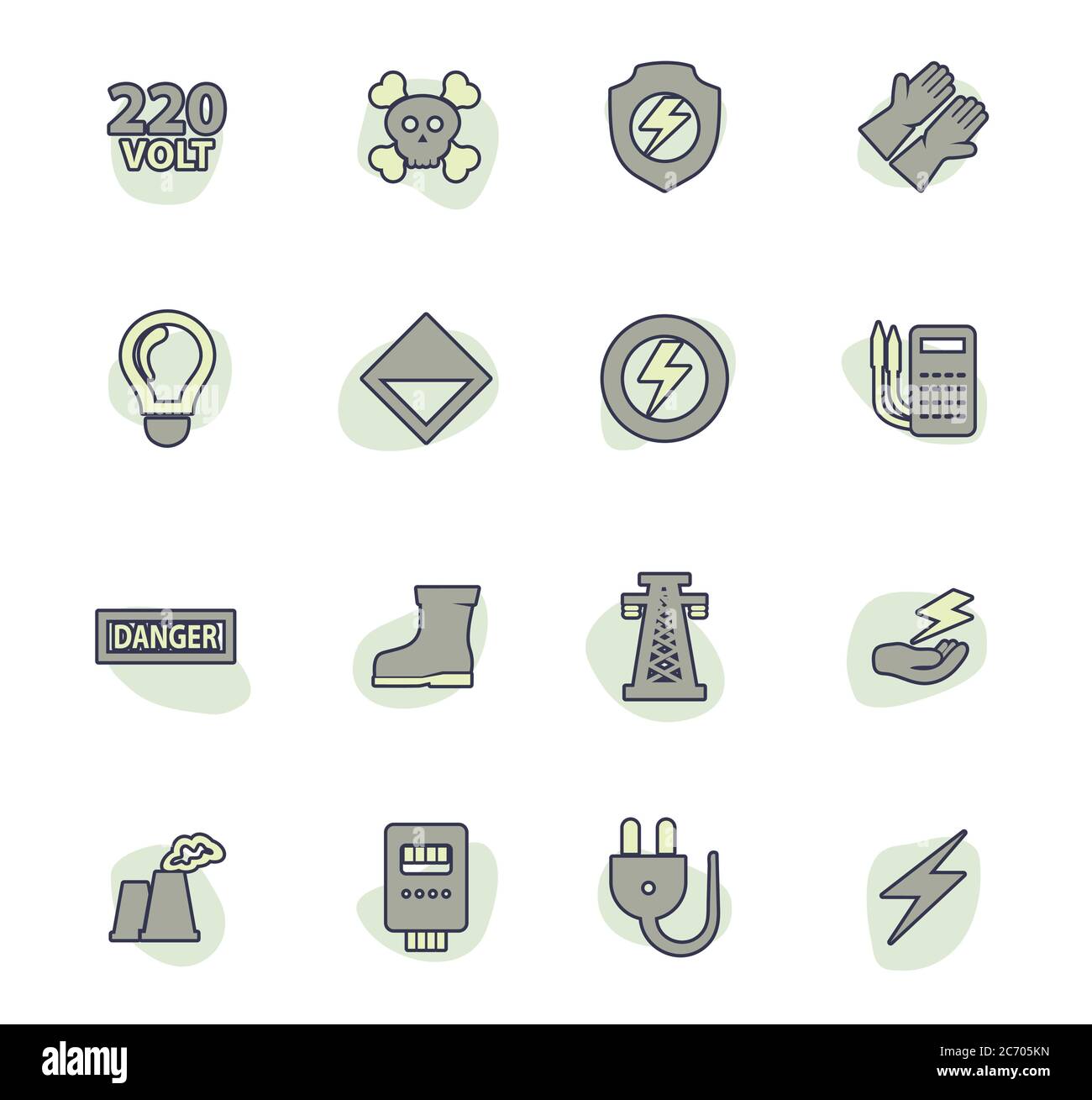 High voltage icons set Stock Vector Image & Art - Alamy
