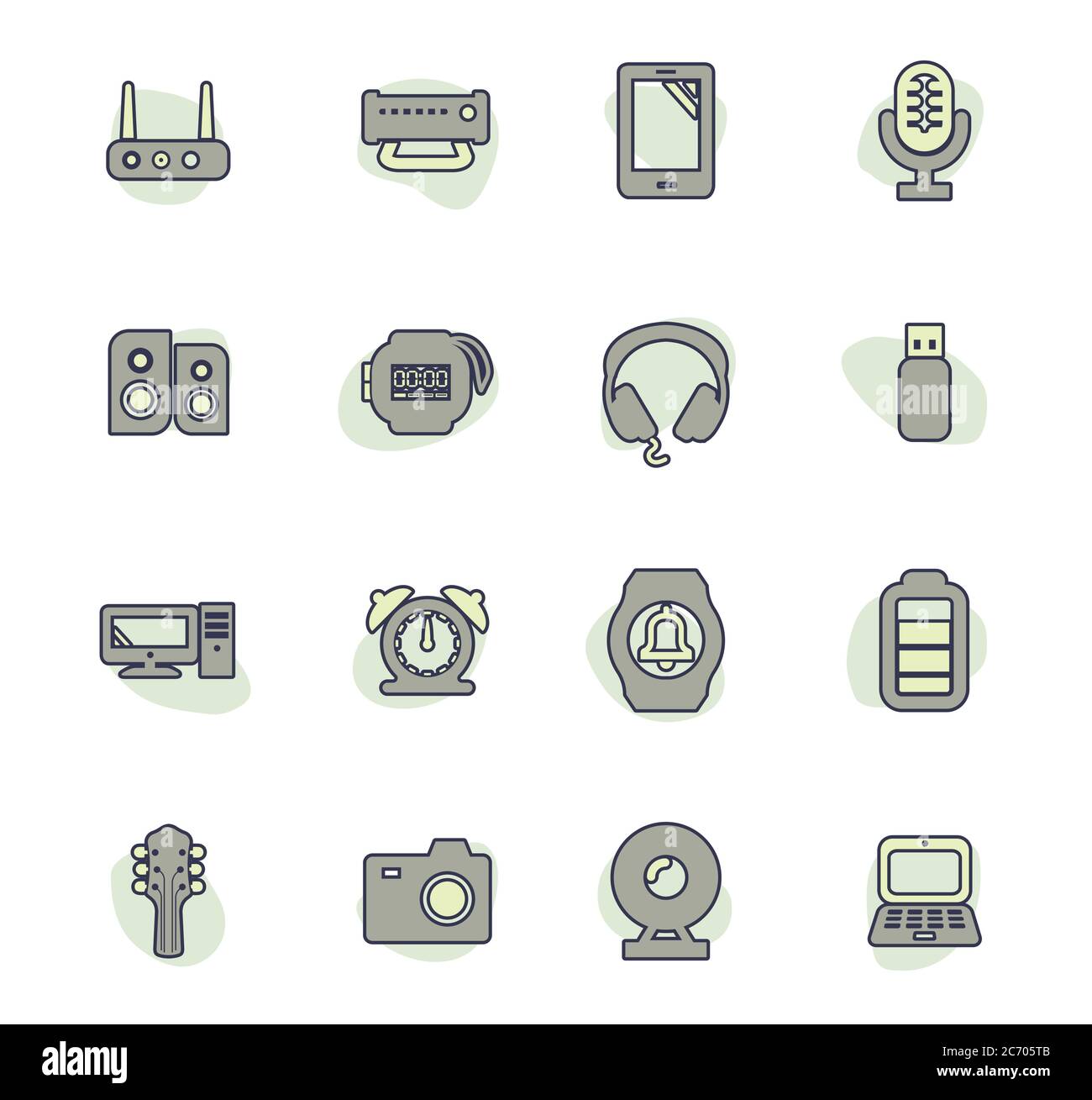 Home kitchen set icons hi-res stock photography and images - Alamy