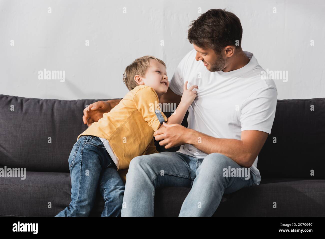 Father son fighting other in hi-res stock photography and images - Alamy
