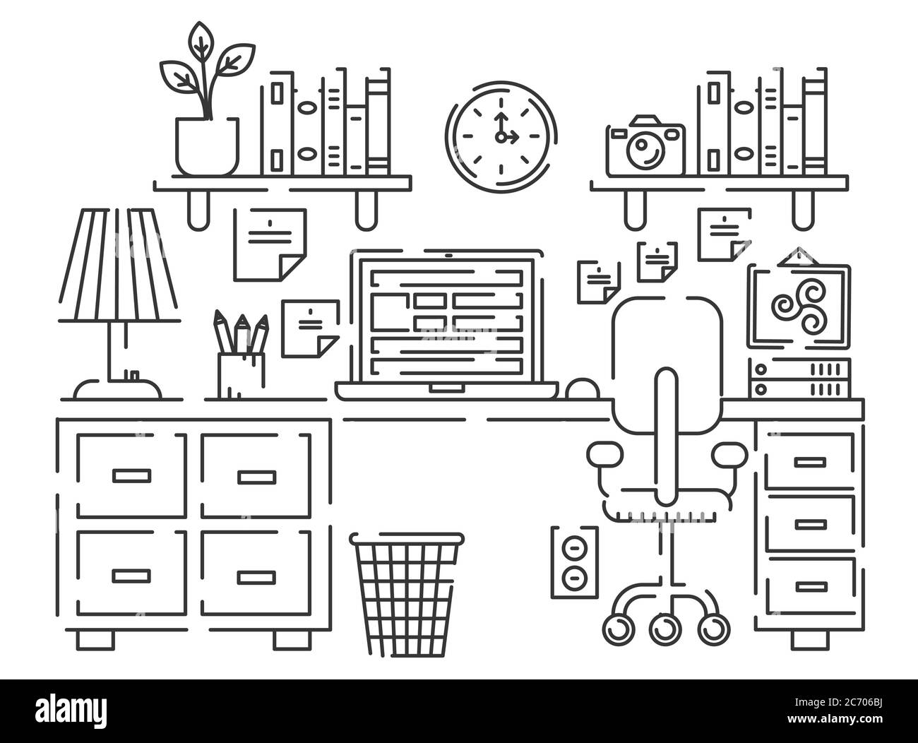 Vector set artist table Stock Vector Images - Alamy