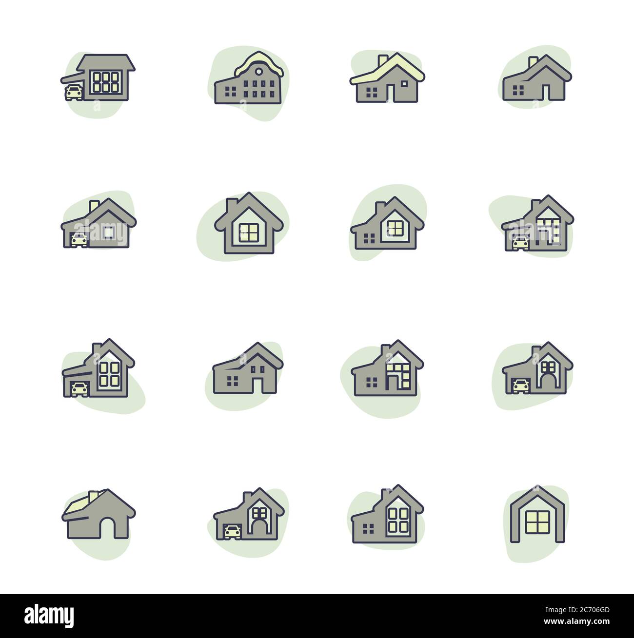 house type icon set Stock Vector Image & Art - Alamy