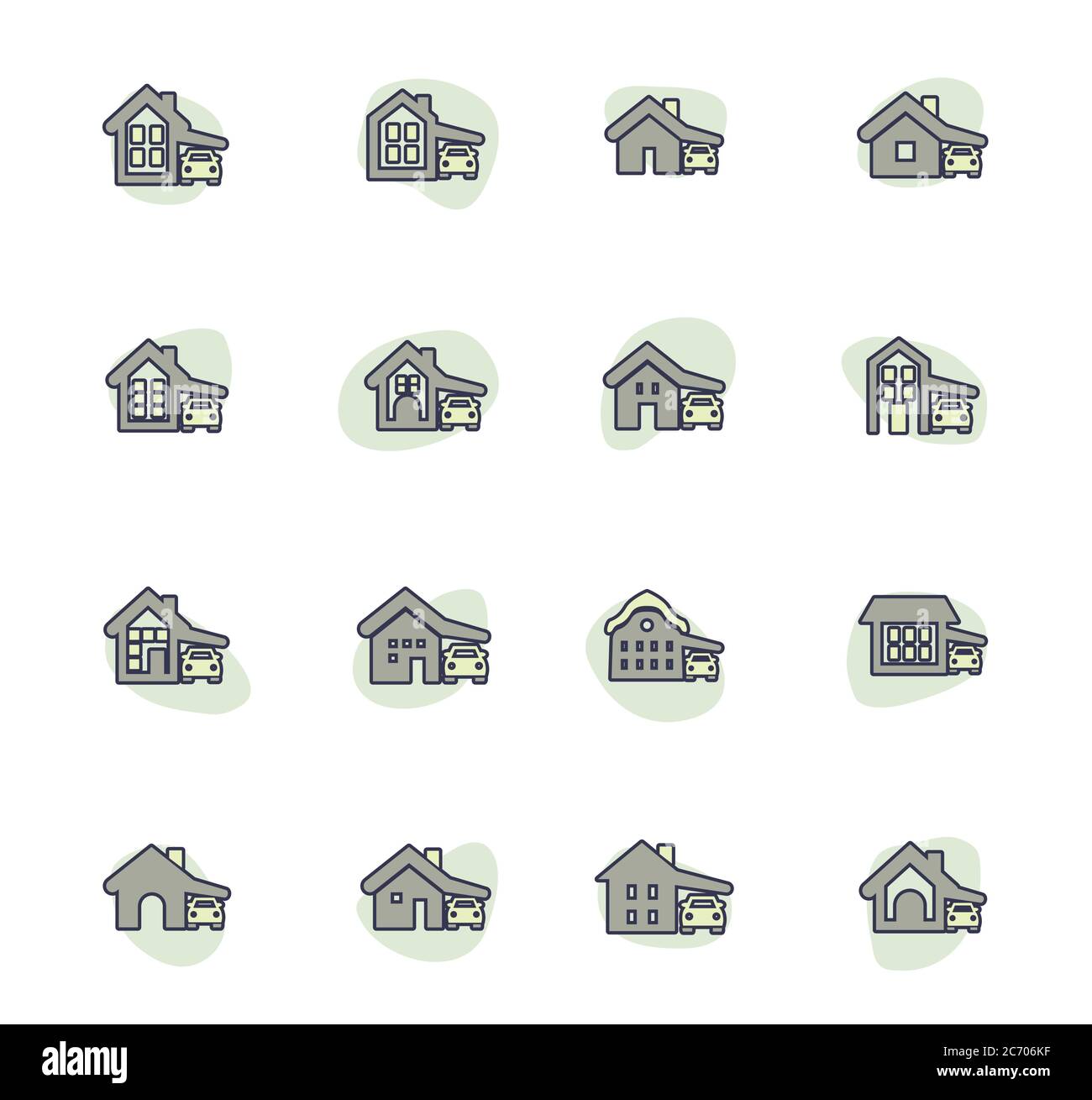 house type icons set Stock Vector Image & Art - Alamy