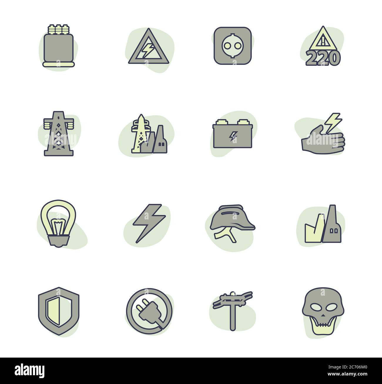 High voltage icons set Stock Vector Image & Art - Alamy