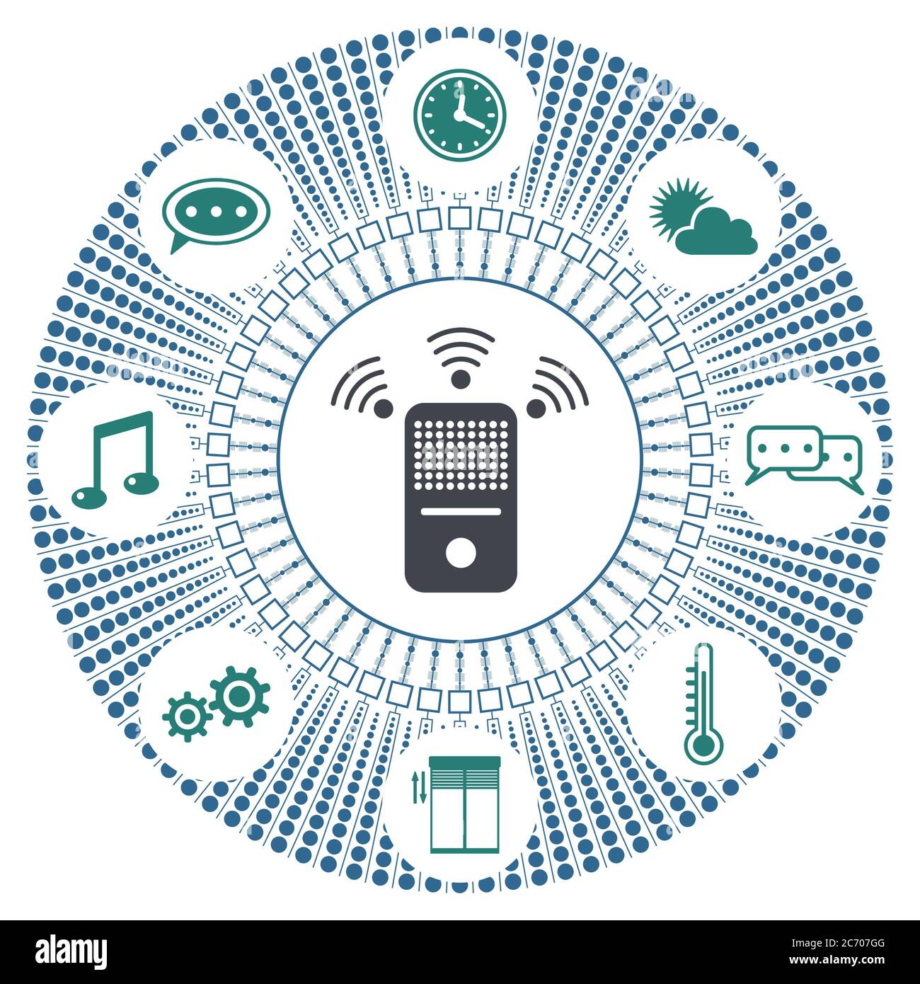 Concept communication connected icons Cut Out Stock Images & Pictures ...