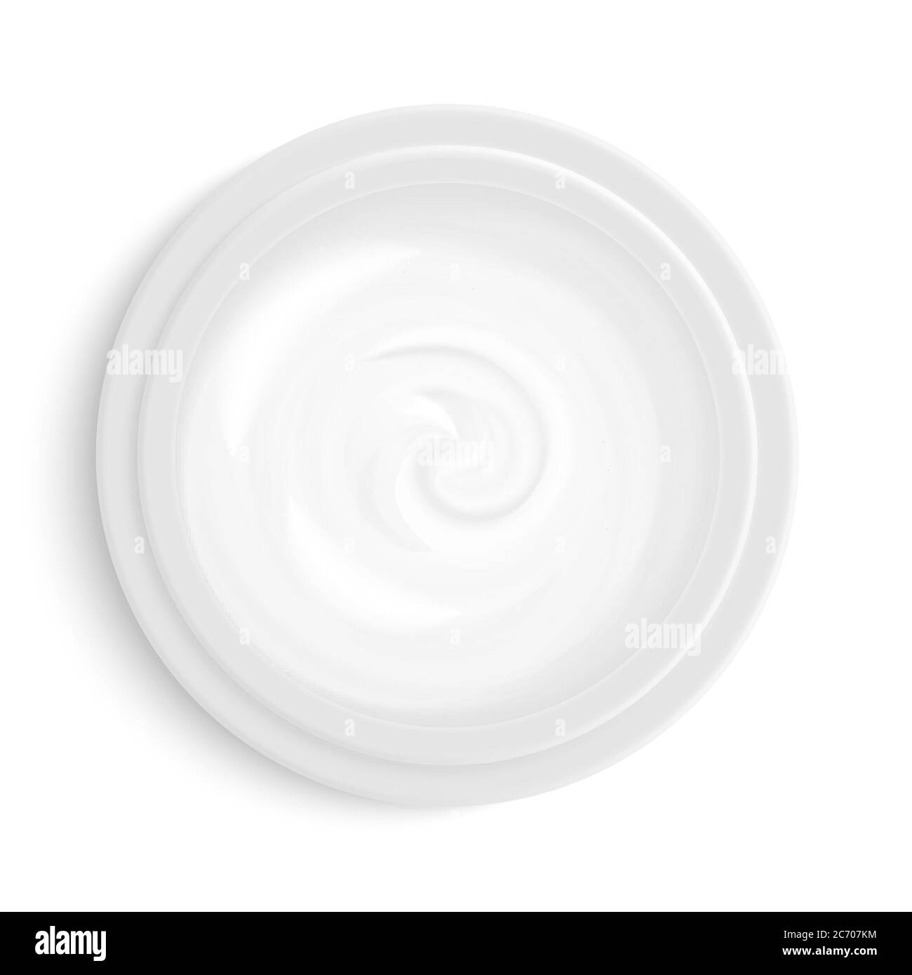 White cosmetics cream in package container top view. Cosmetic product ...