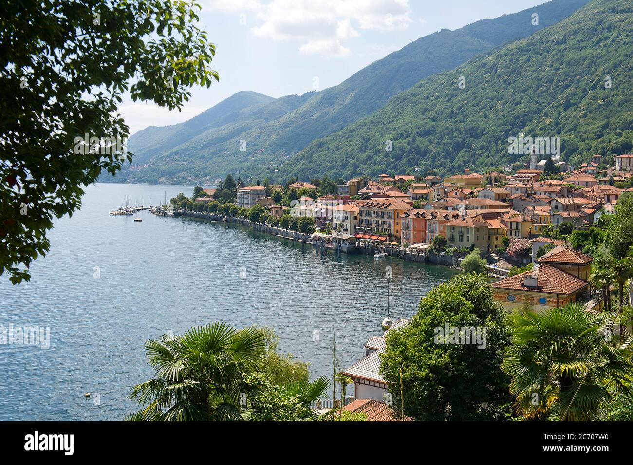 Europe, Italy, Cannobio, Italy, - Lakeside Park Lago Maggiore, Beach of ...