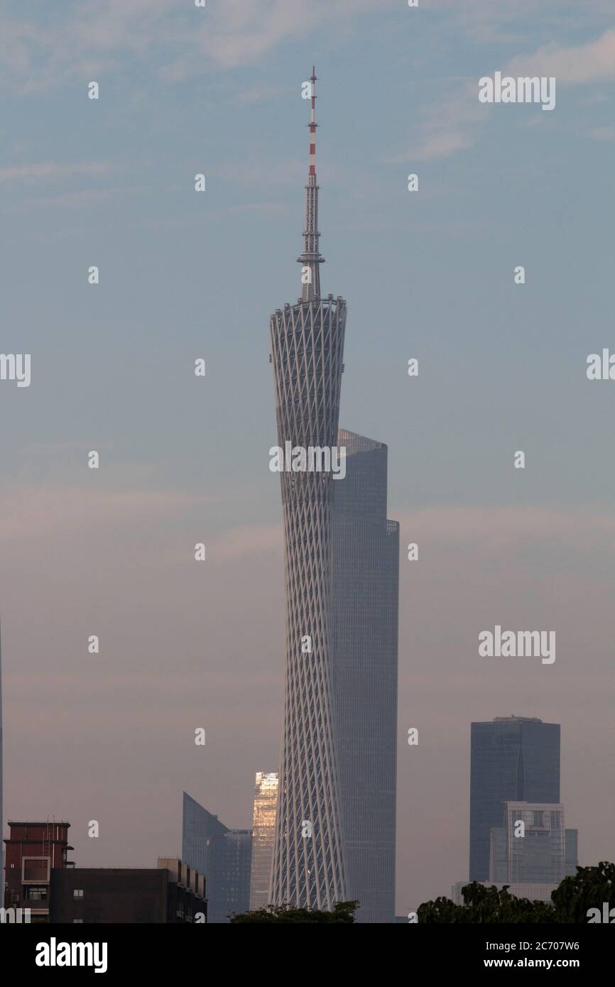 landscape of canton tower at sunset Stock Photo - Alamy