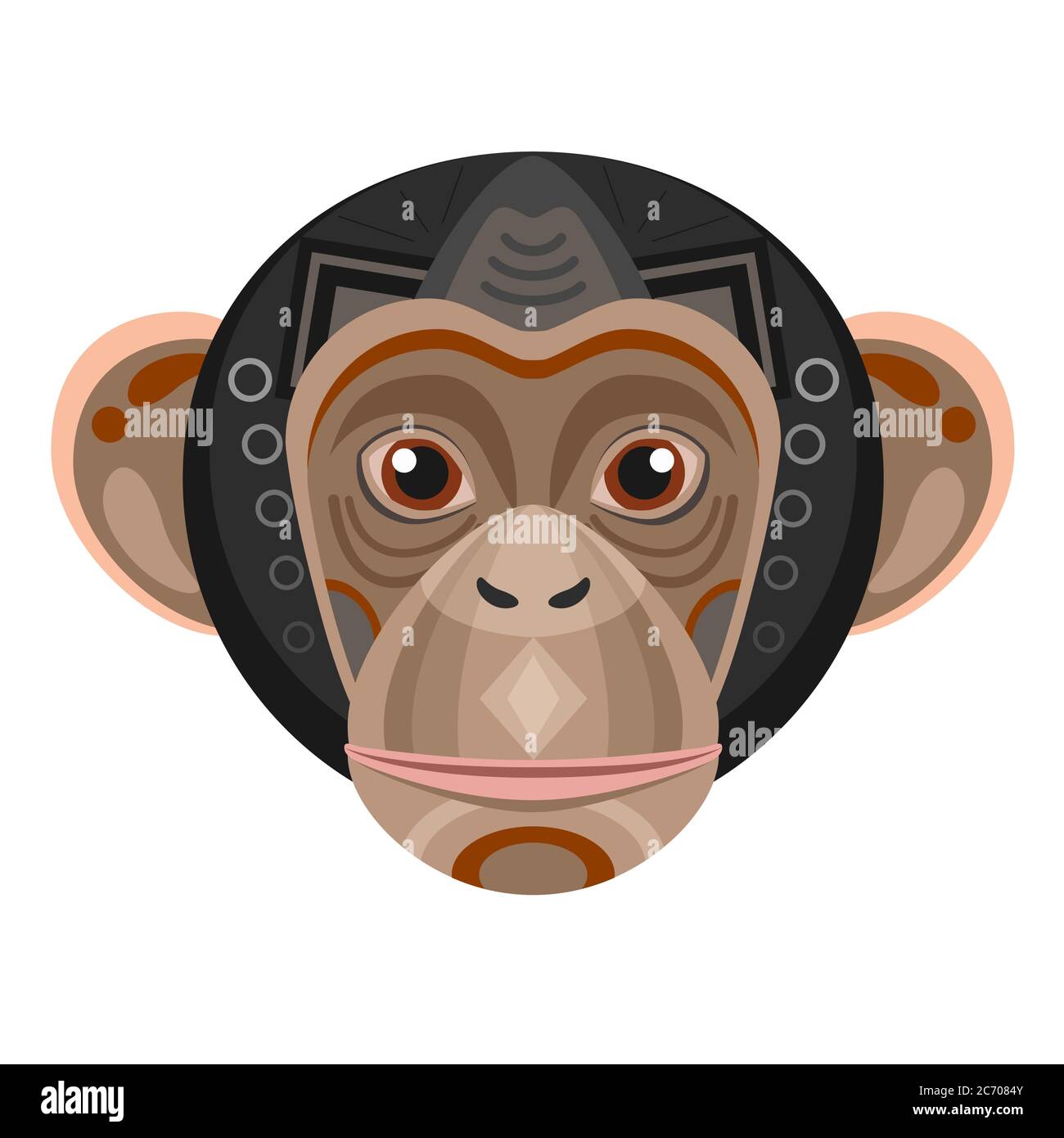 Chimpanzee Head Logo. Monkey Vector decorative Emblem Stock Vector ...