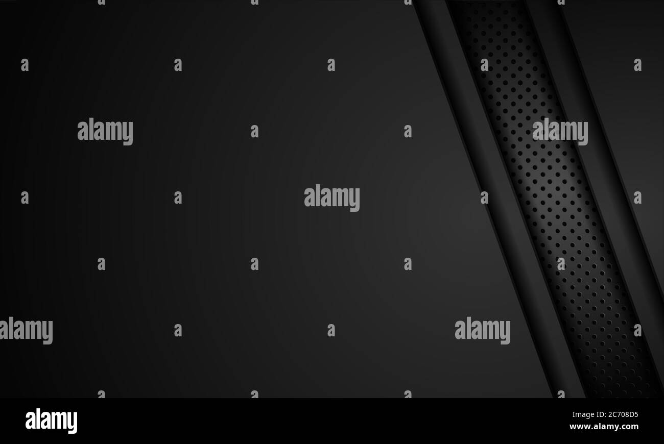 Modern dark background with solid black lines. abstract black metal ...