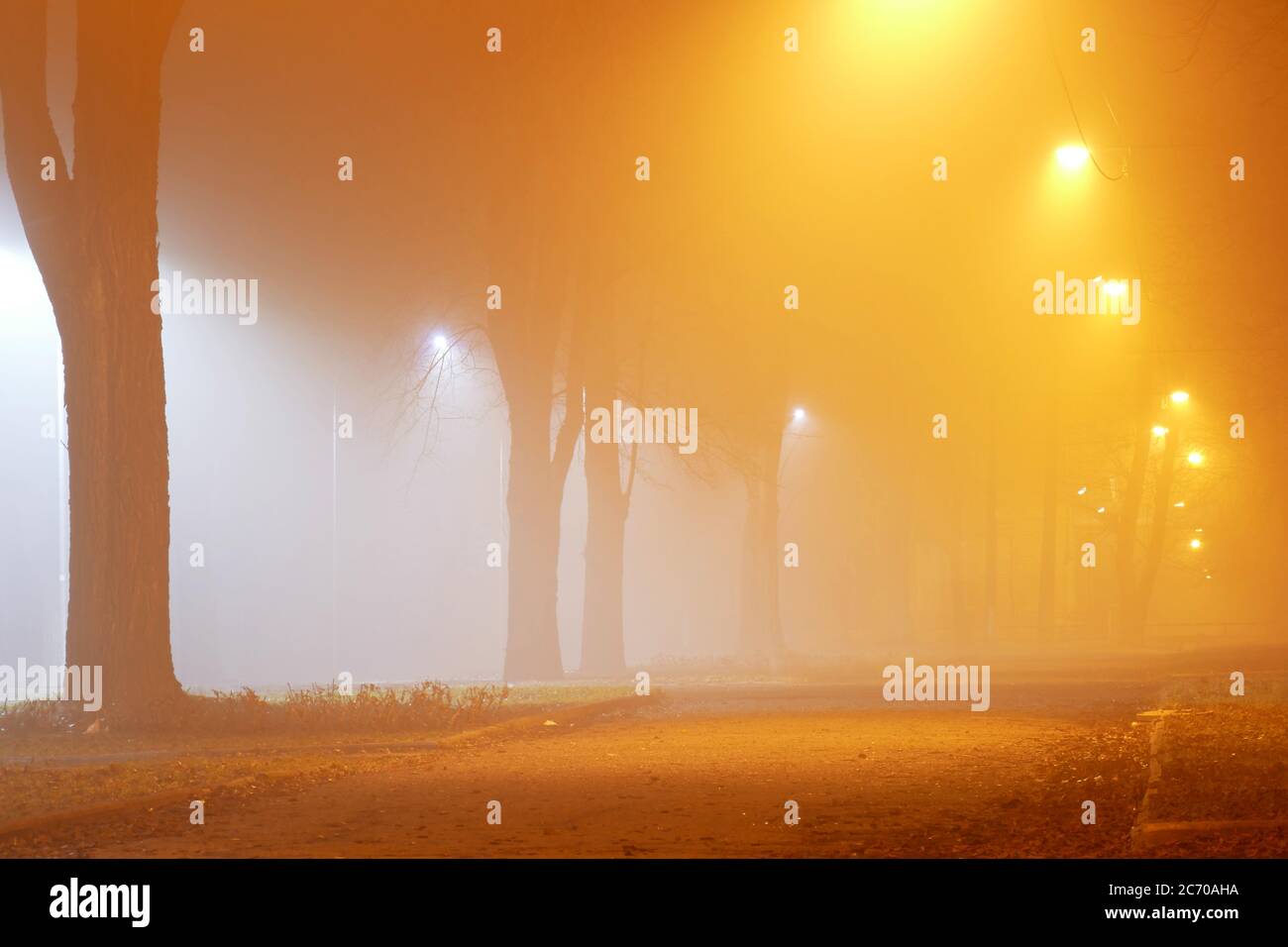 Fog with street lighting hi-res stock photography and images - Alamy