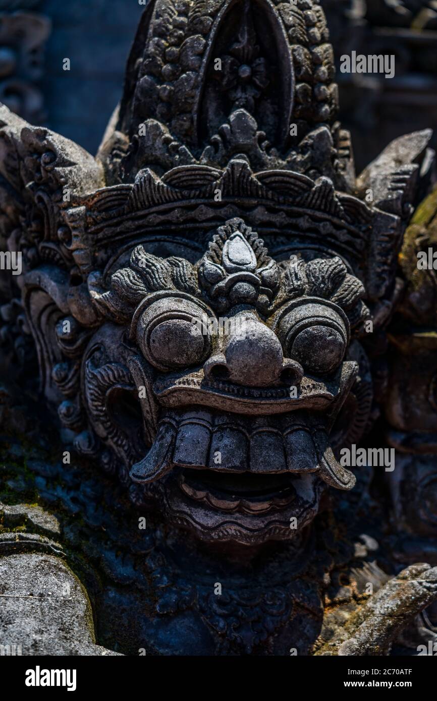 Statue at the temple in Bali Indonesia Stock Photo - Alamy