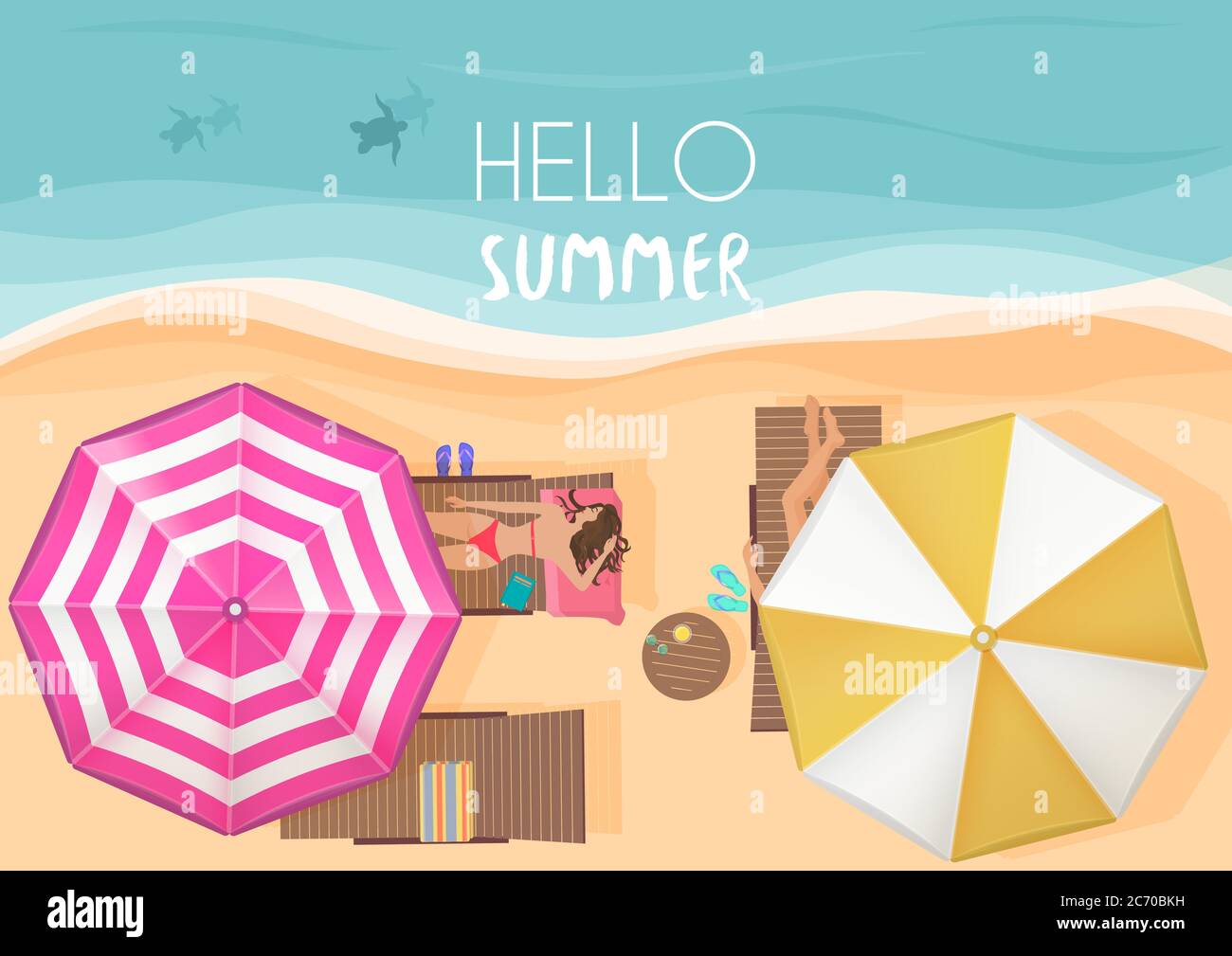Beach people sunbathing view Stock Vector Images - Alamy