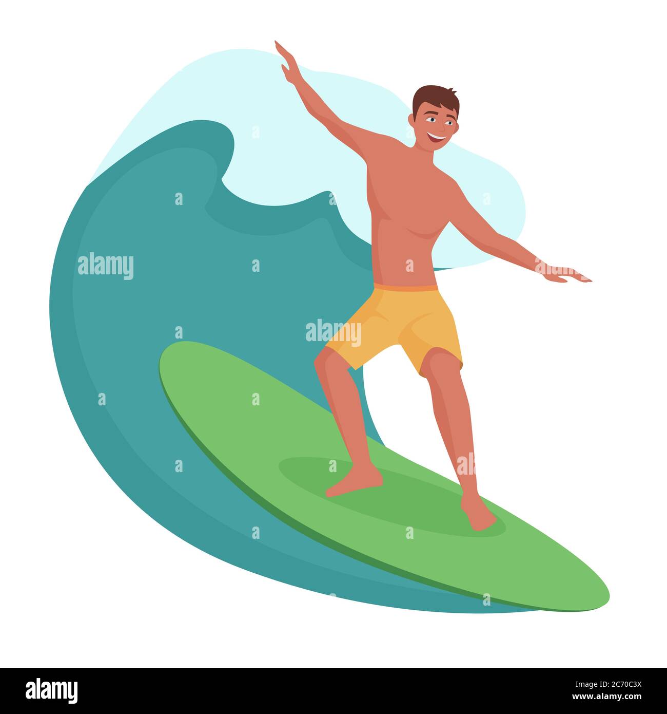 Boy surf cartoon illustration Cut Out Stock Images & Pictures - Alamy