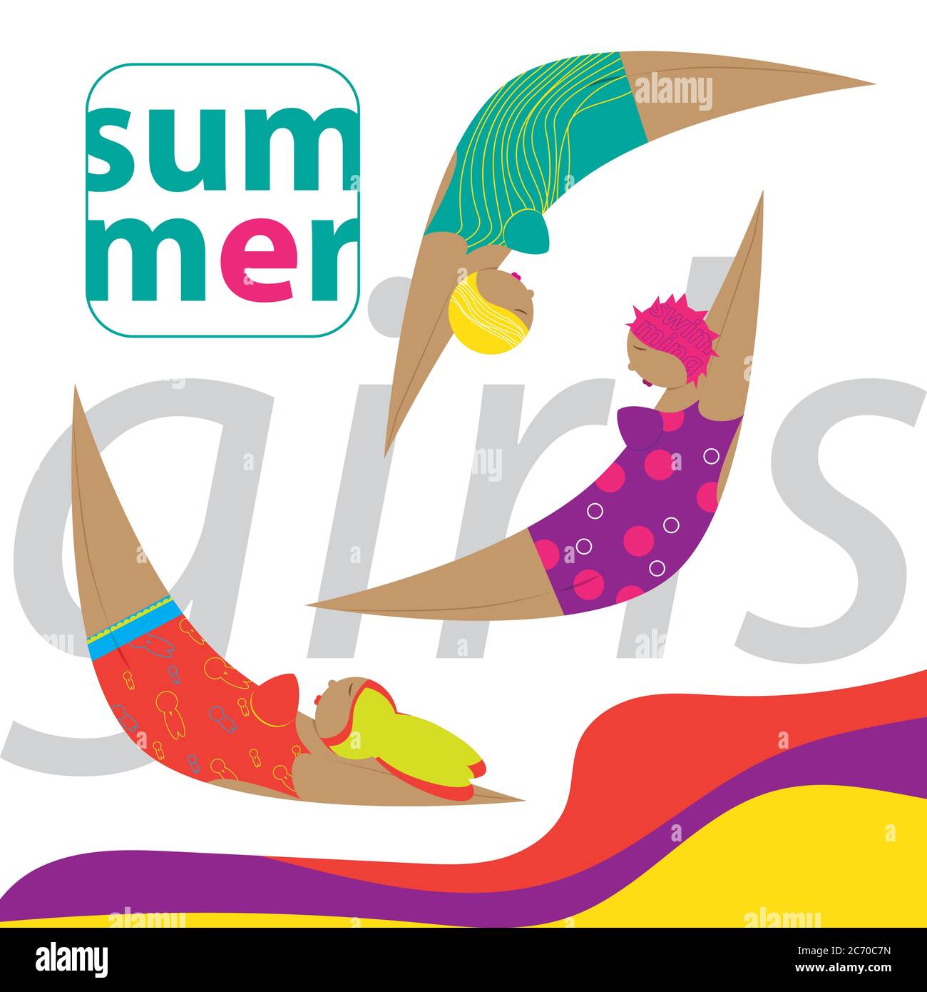 Girls in nature Stock Vector Images - Alamy