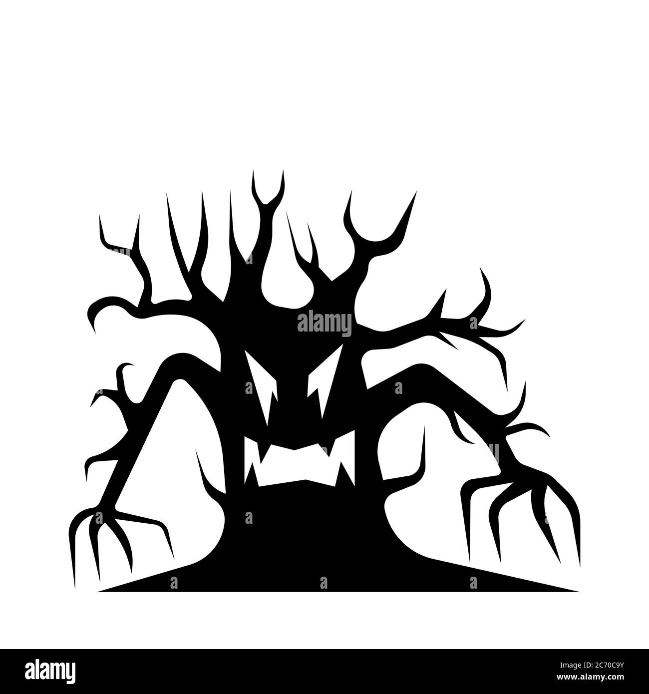 Spooky Trees Illustration Black and White Stock Photos & Images - Alamy