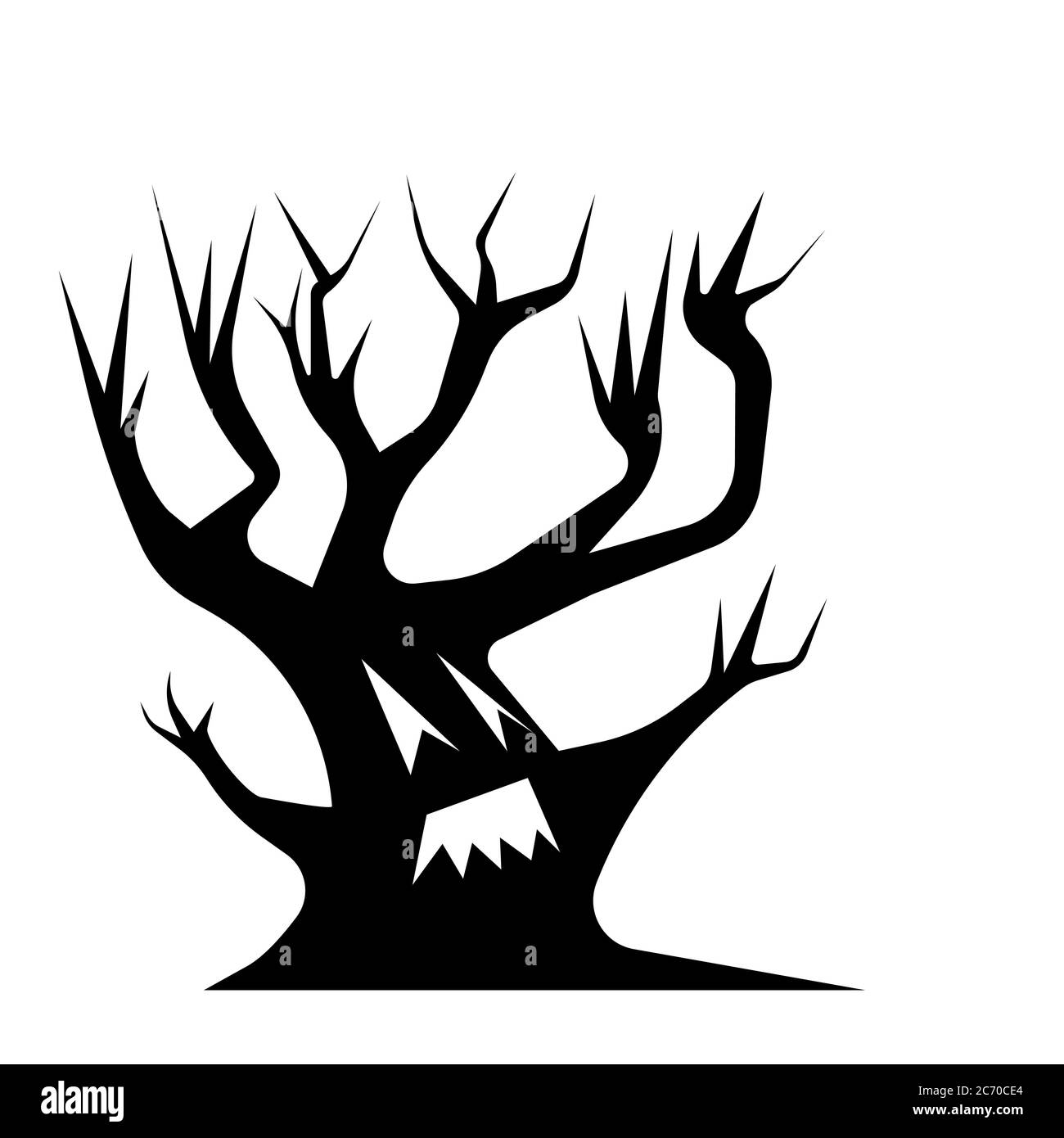 Spooky Trees Illustration Black and White Stock Photos & Images - Alamy