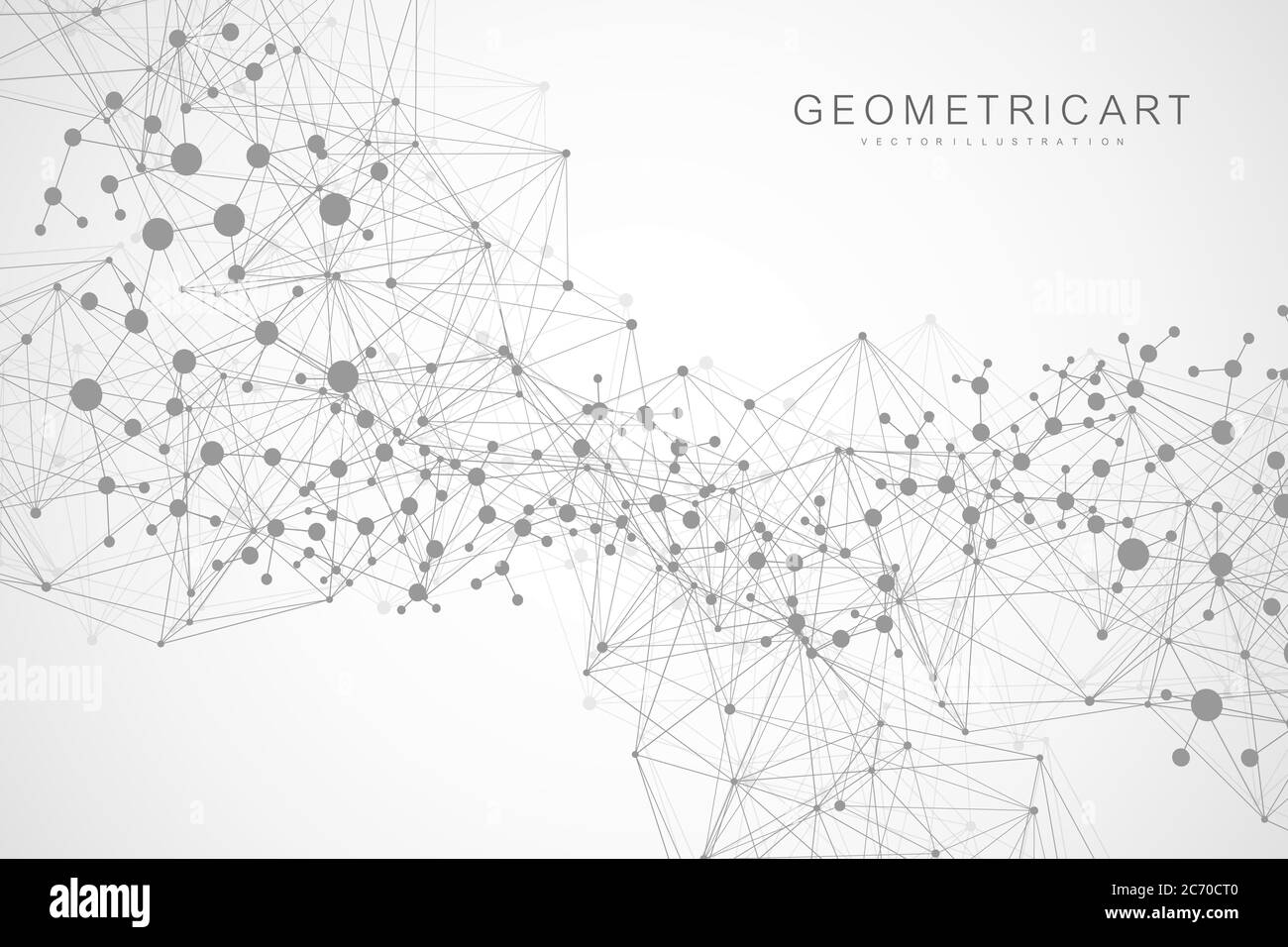 Geometric Abstract Background With Connected Line And Dots Structure