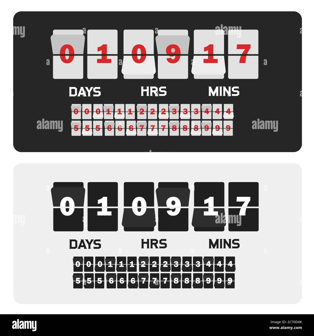 Event presentation sale timer. Number counter template banner, all ...