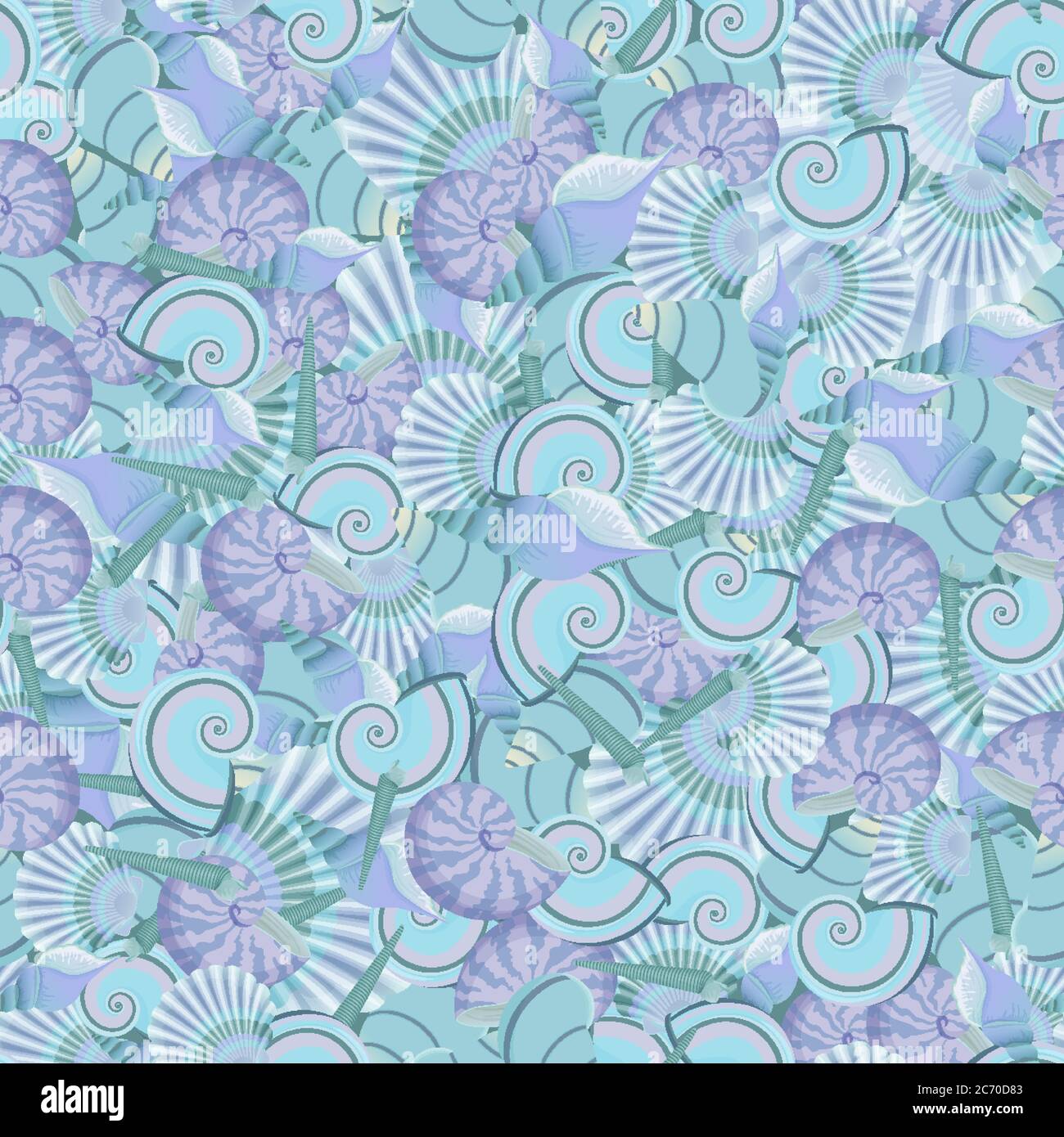 Vector seamless sea shells pattern. Perfect for posters, prints and ...