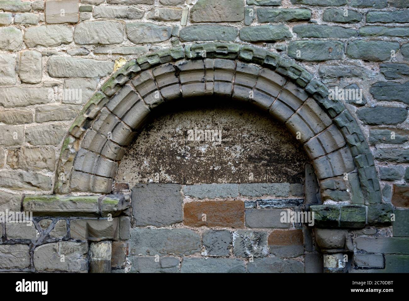 The Norman north doorway, St. Michael`s Church, Budbrooke, Warwickshire ...