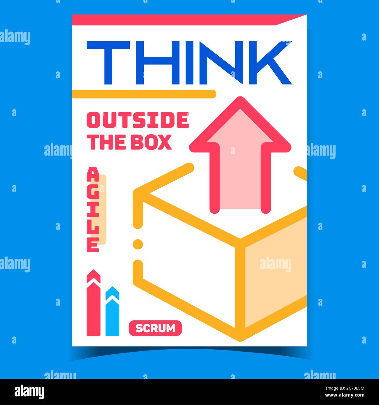 Think Outside Box Creative Promo Poster Vector Stock Vector Image & Art ...