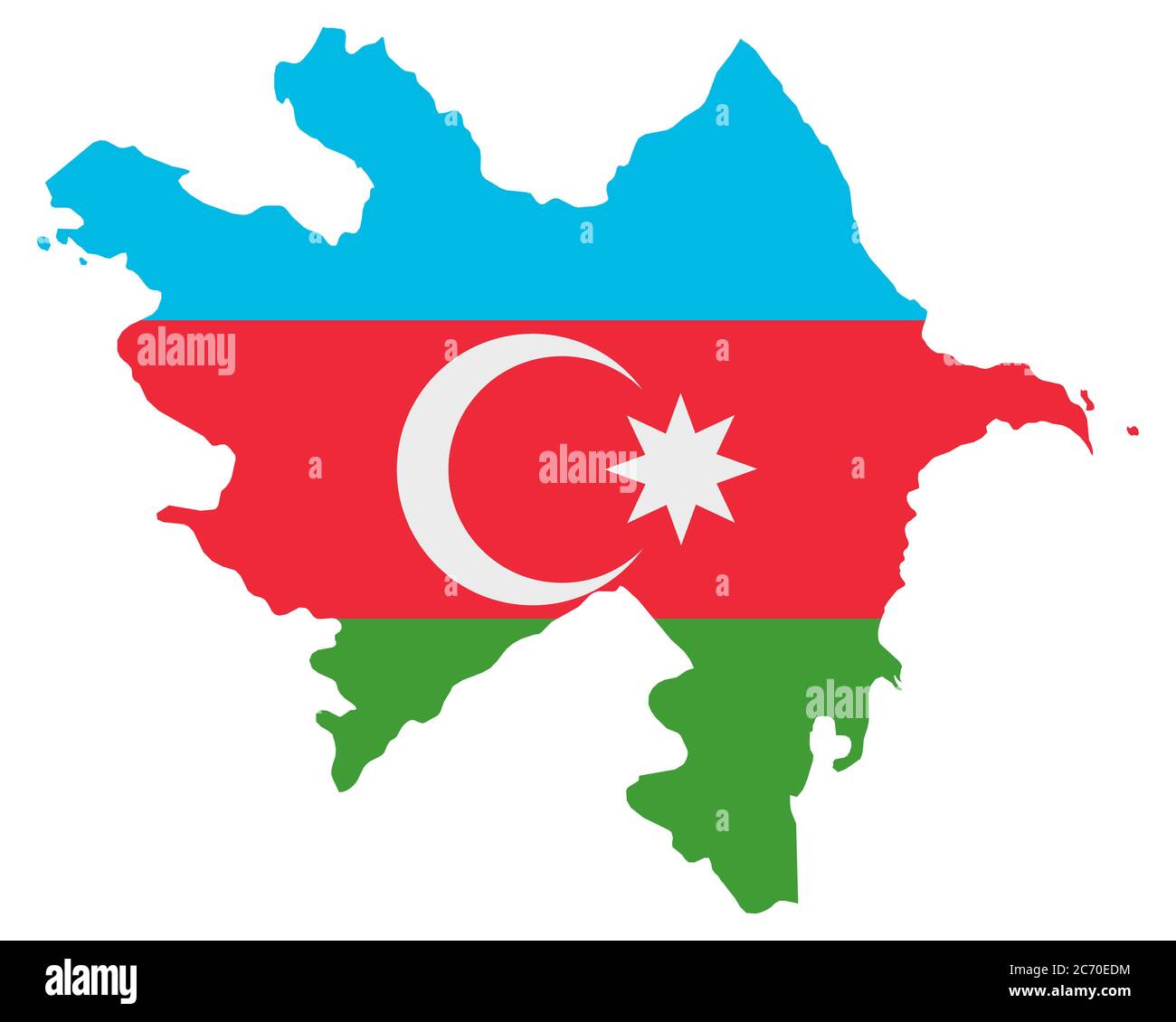 Flag in map of Azerbaijan Stock Photo - Alamy