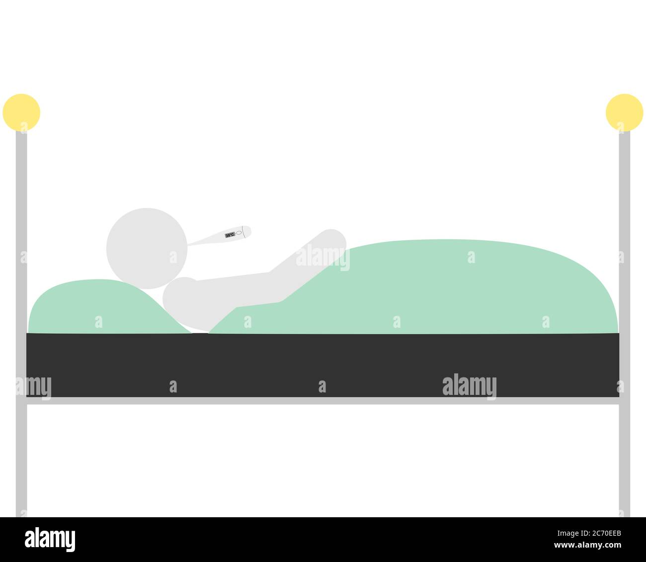 Human with fever in bed Stock Photo - Alamy