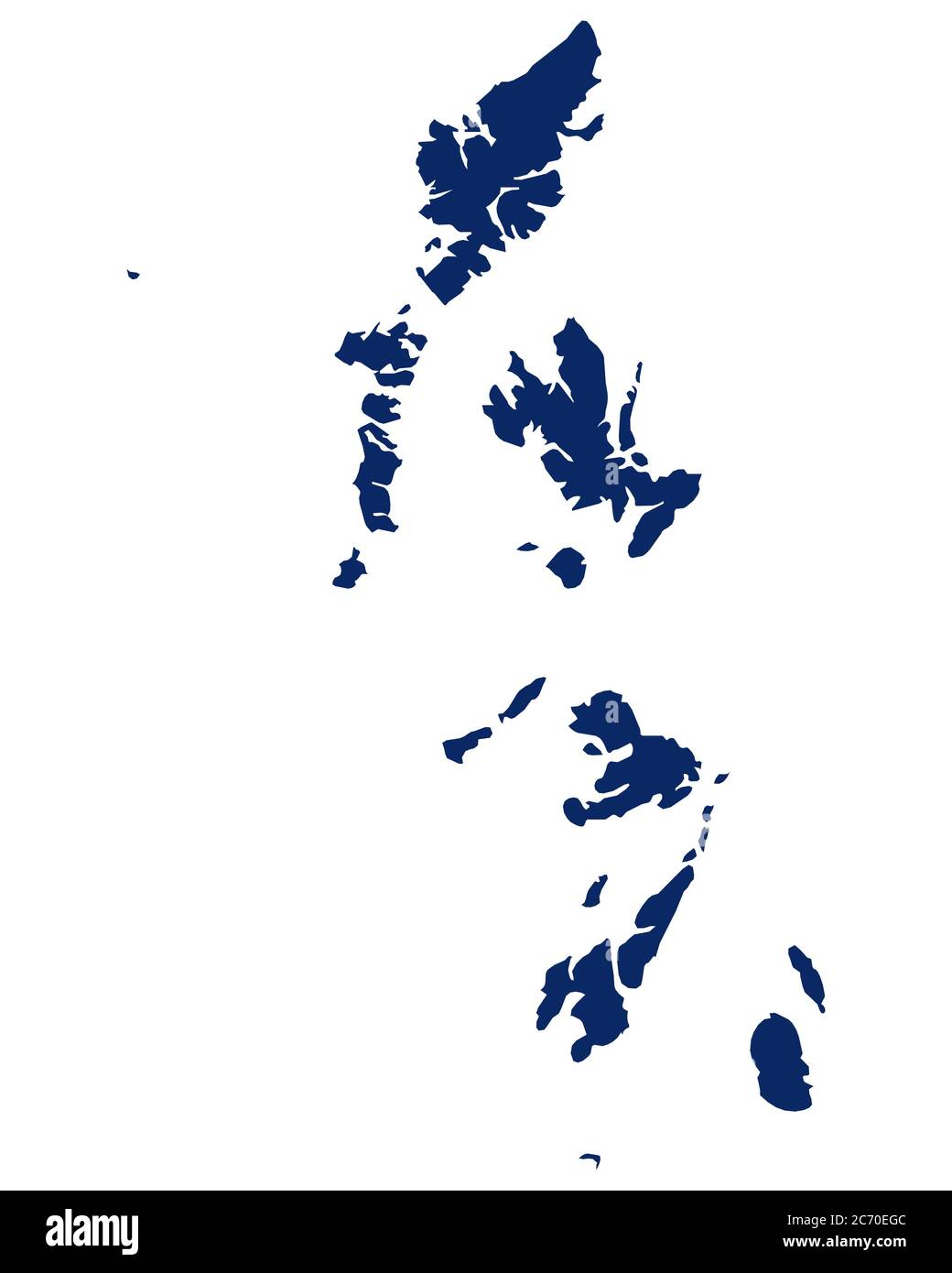 Map of the Hebrides in blue colour Stock Photo - Alamy