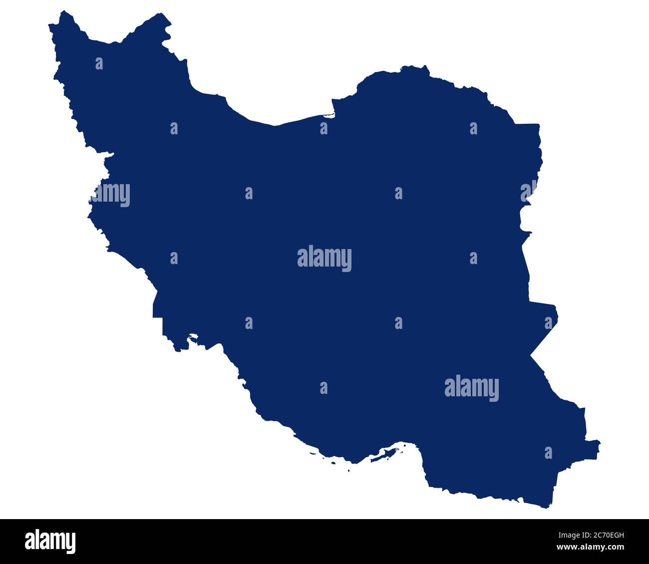 Map of Iran in blue colour Stock Photo - Alamy