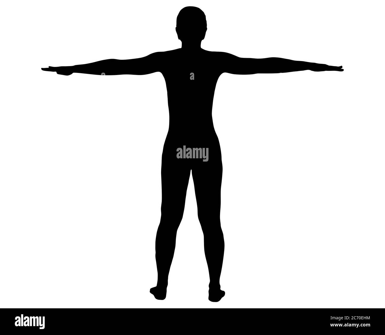 Back view of woman with outstretched arms Stock Photo - Alamy