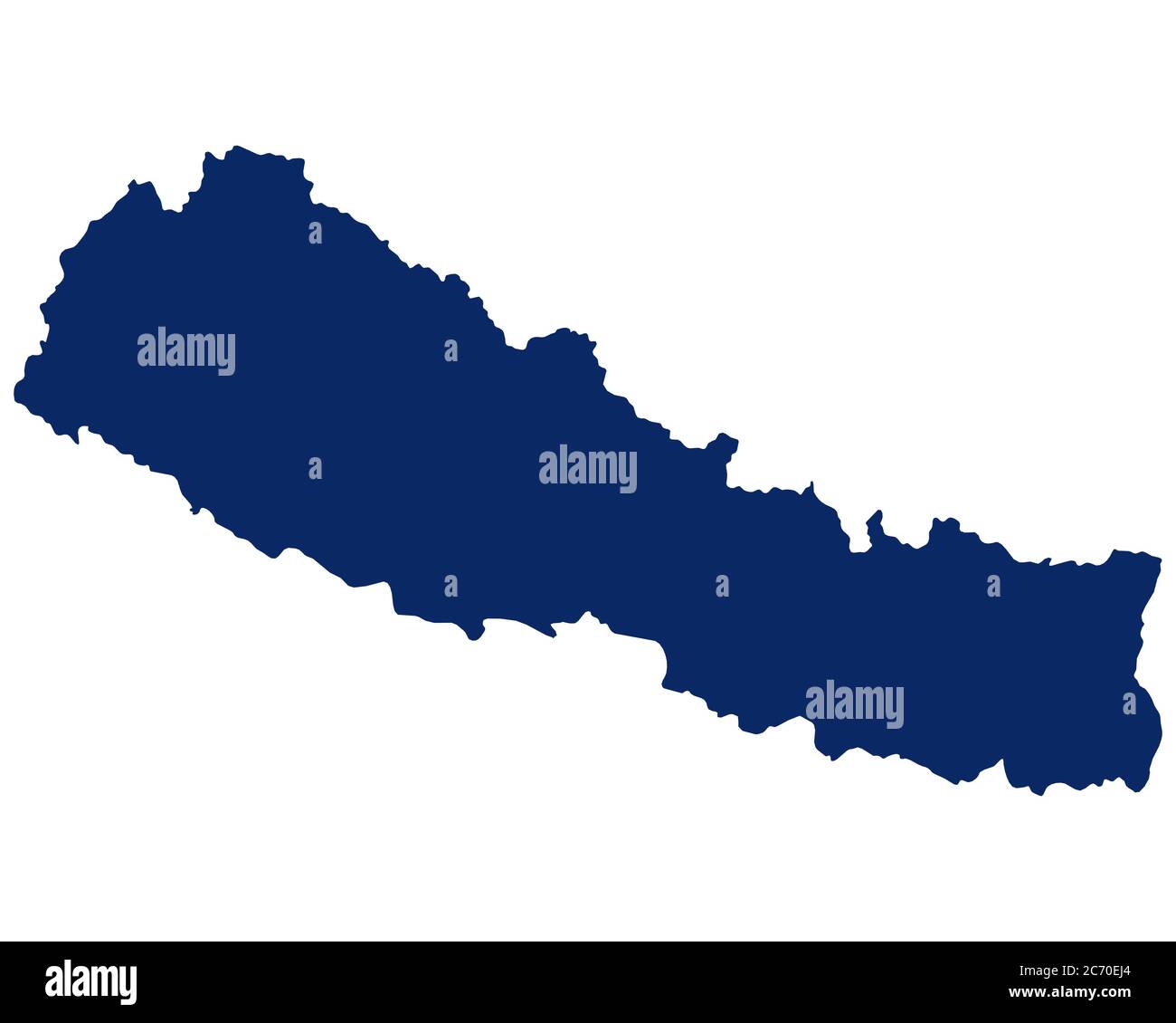 Map of Nepal in blue colour Stock Photo - Alamy