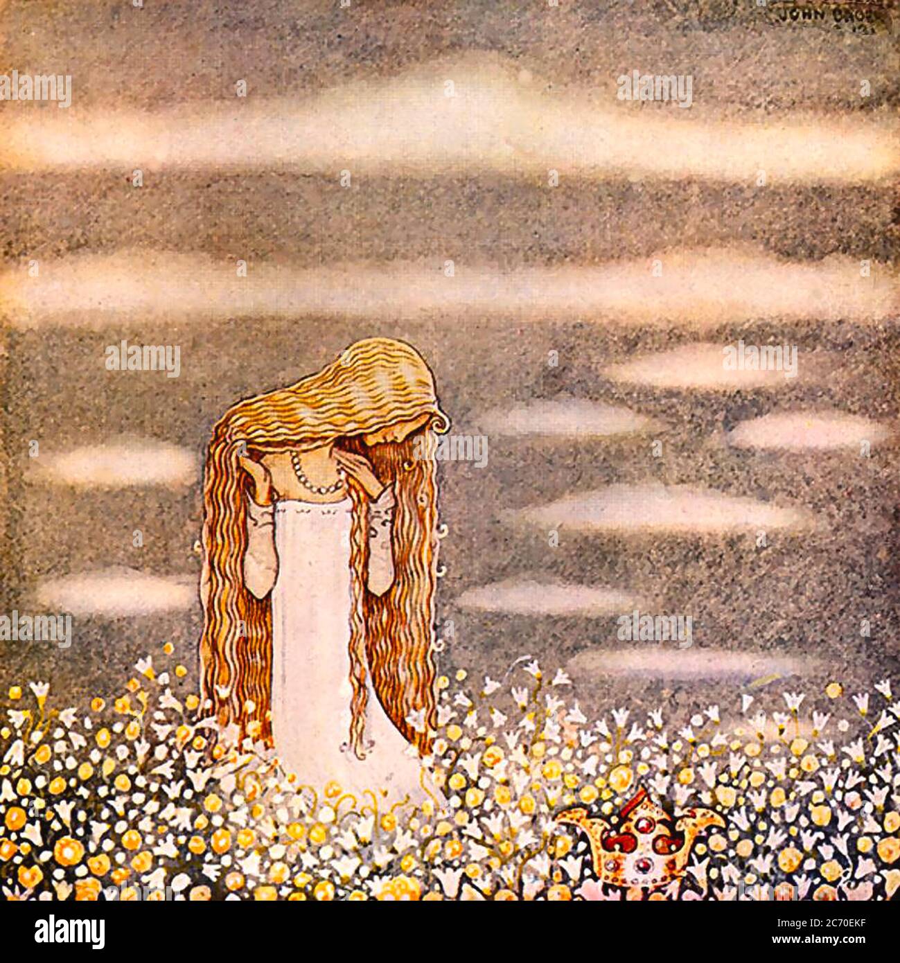 Vintage John Bauer fantasy elves and goblins illustration art Stock ...