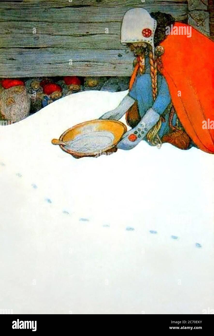 Vintage John Bauer fantasy elves and goblins illustration art Stock ...