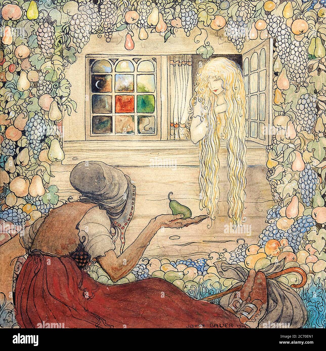 Vintage John Bauer fantasy elves and goblins illustration art Stock ...