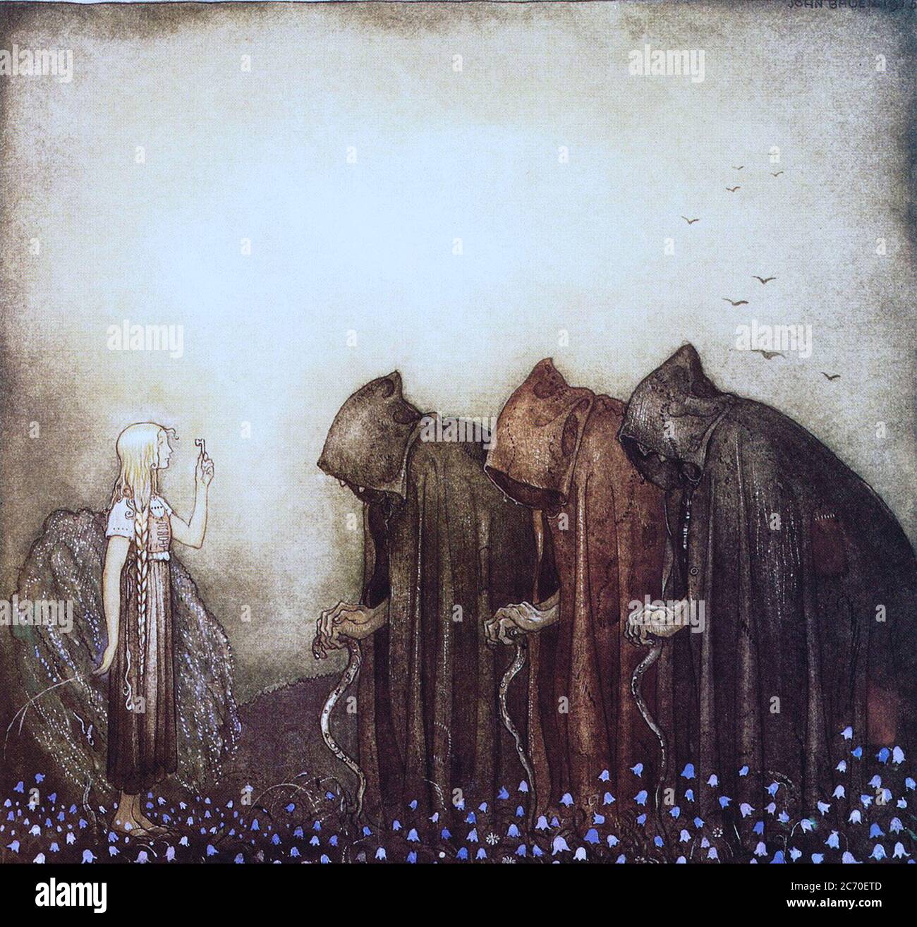 Vintage John Bauer fantasy elves and goblins illustration art Stock ...