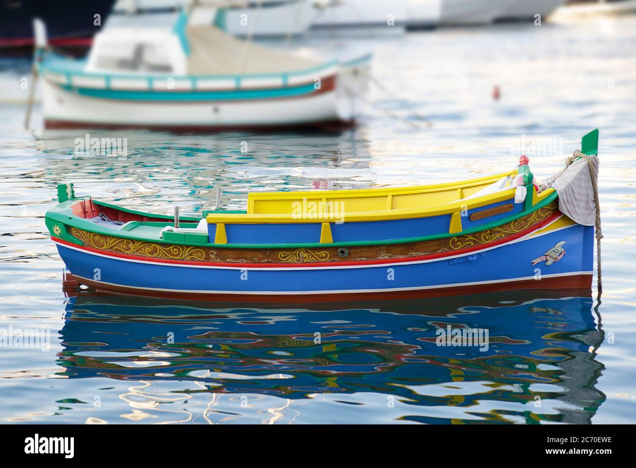 Typical maltese fishing boat, called luzzu, Malta Stock Photo - Alamy