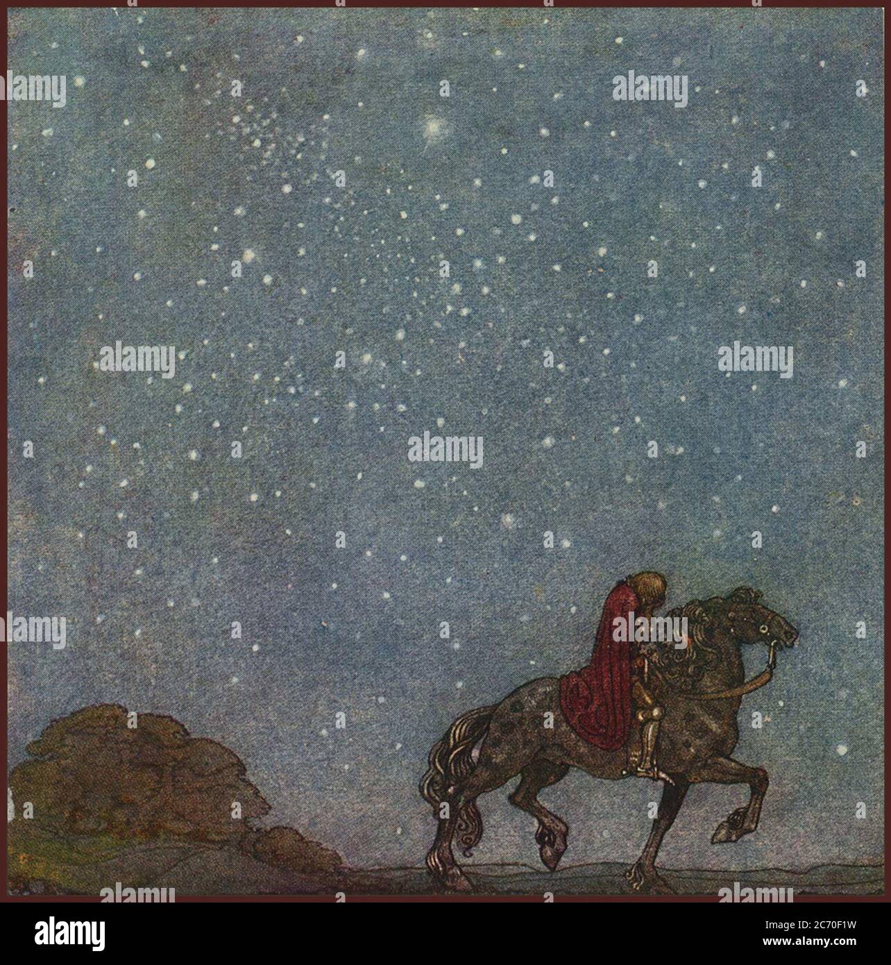 Vintage John Bauer fantasy elves and goblins illustration art Stock ...