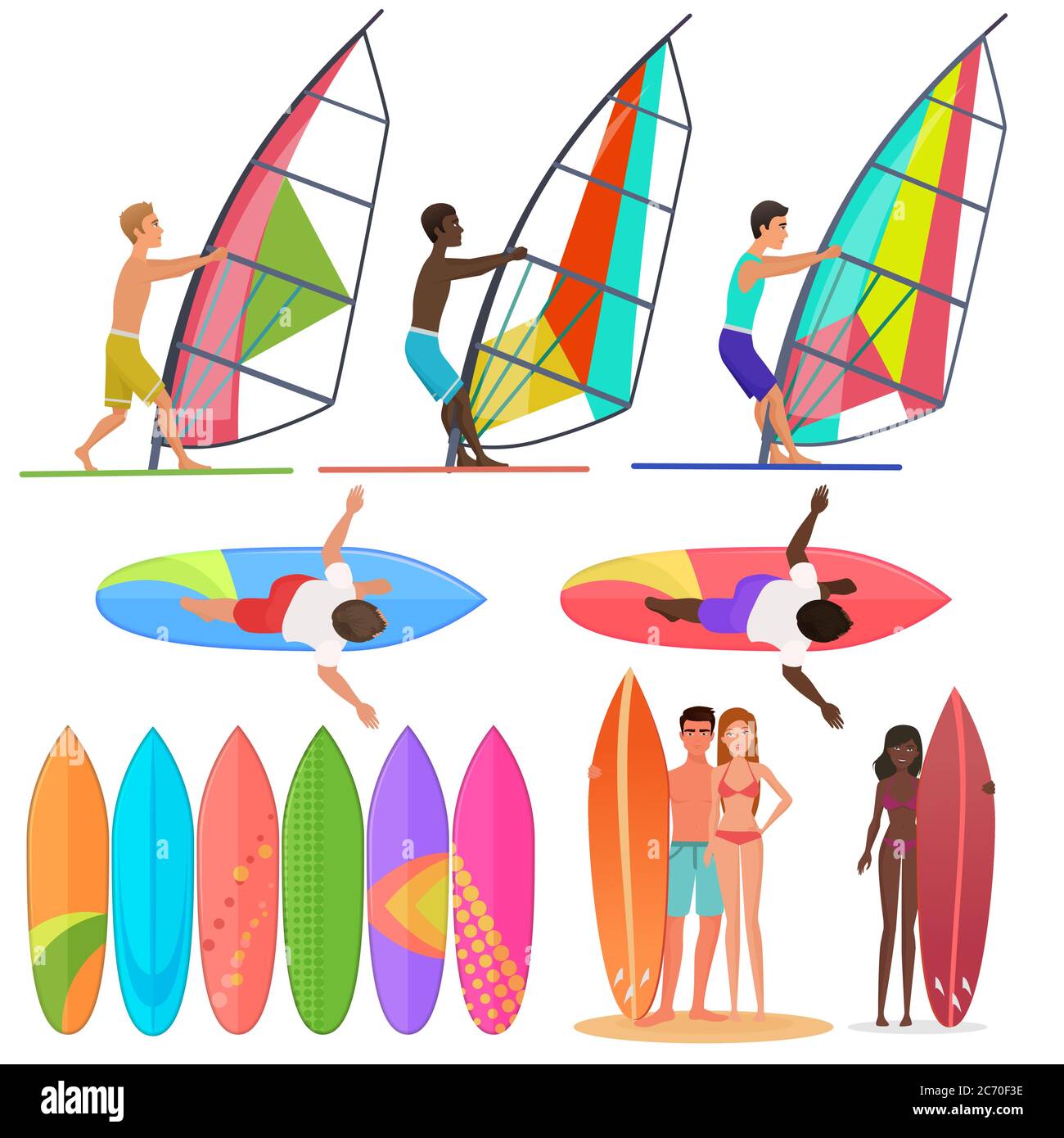 Riding on the beach waves Stock Vector Images - Alamy