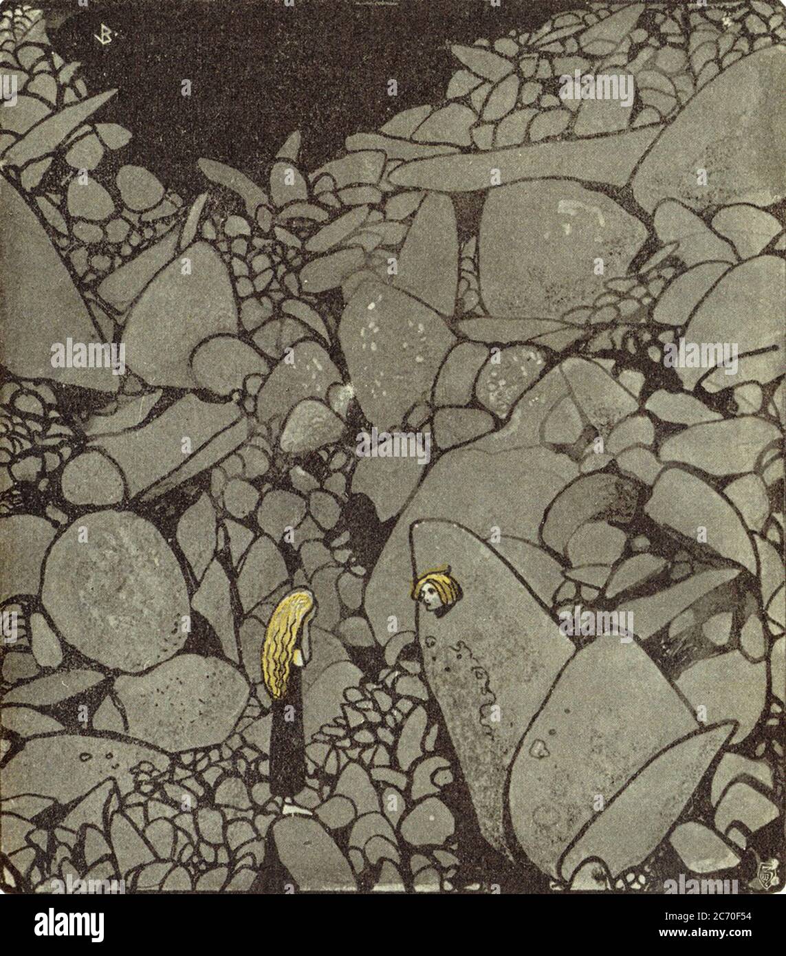 Vintage John Bauer fantasy elves and goblins illustration art Stock ...