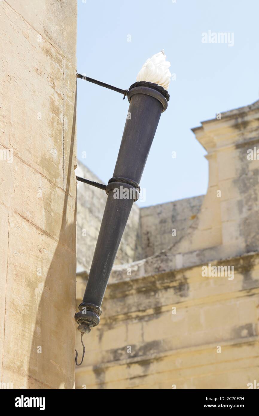Beautiful street light in Mdina, Malta Stock Photo - Alamy